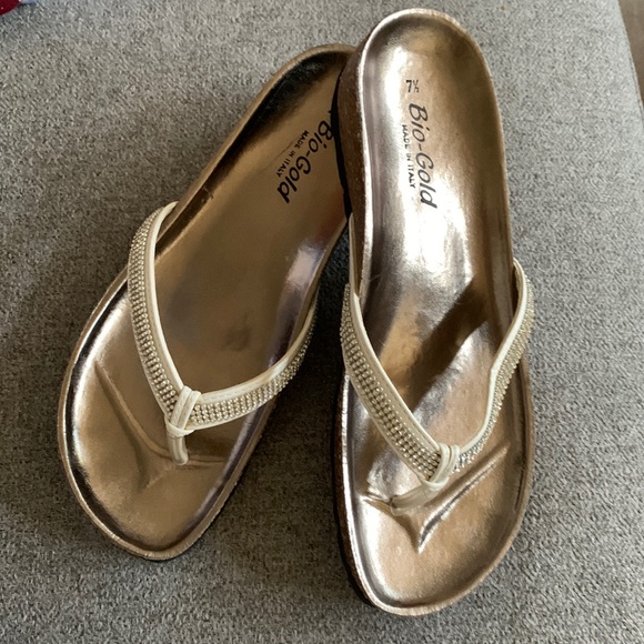 bio gold | Shoes | Bio Gold Made In Italy Sandal Bling White Rhinestone ...